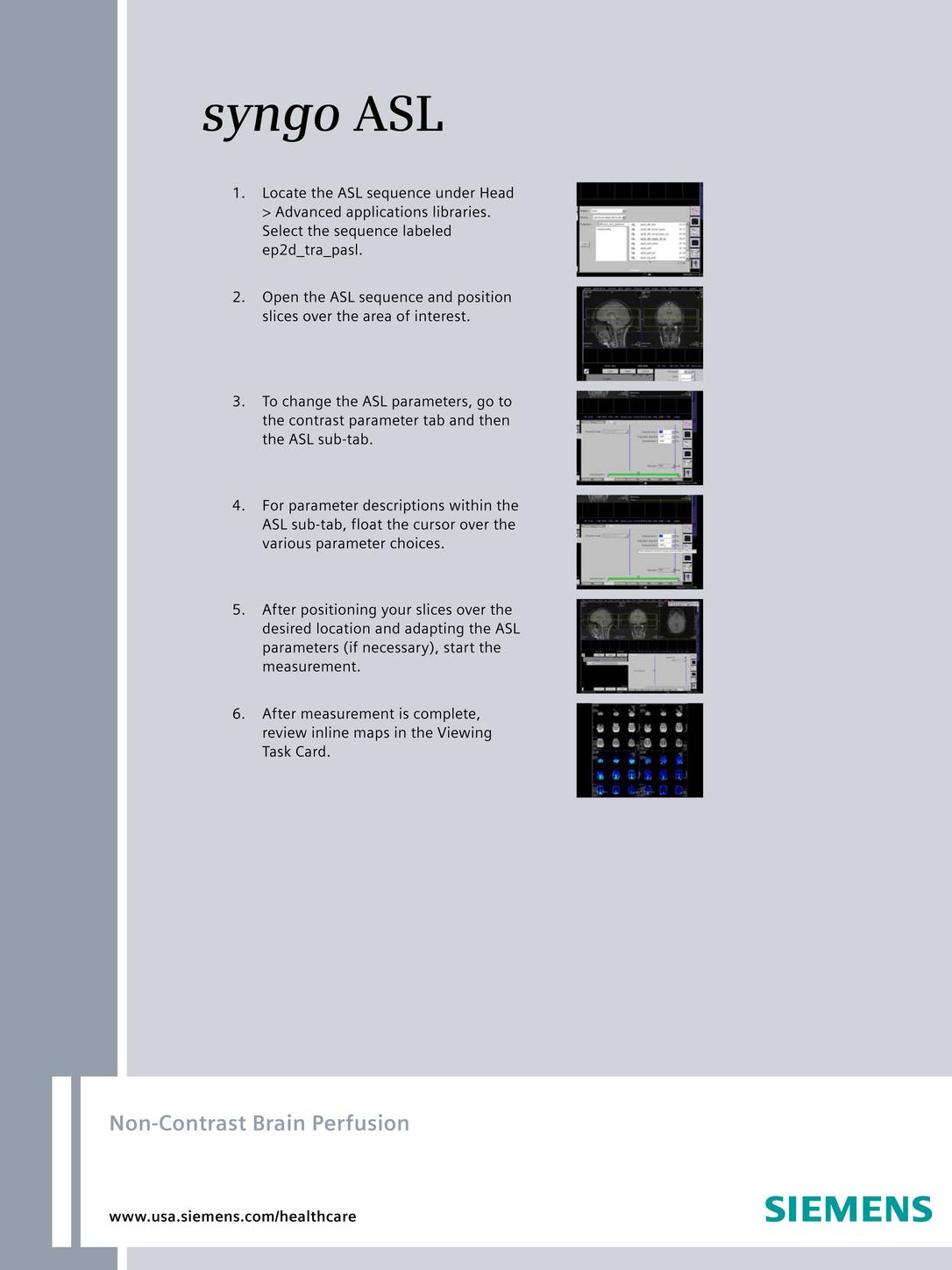 syngo ASL (Arterial Spin Labeling): Video and Step-by-Step Instruction