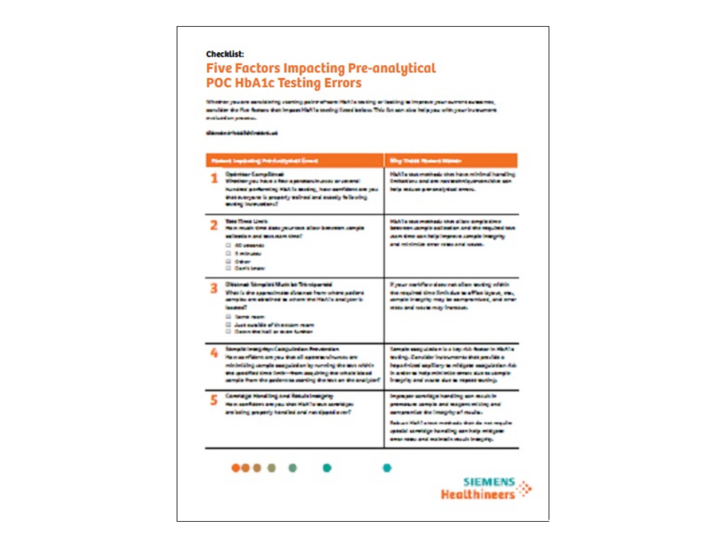 Factors Influencing HbA1c Testing - Siemens Healthineers USA