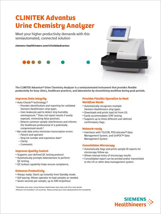 CLINITEK Advantus Analyzer - Siemens Healthineers