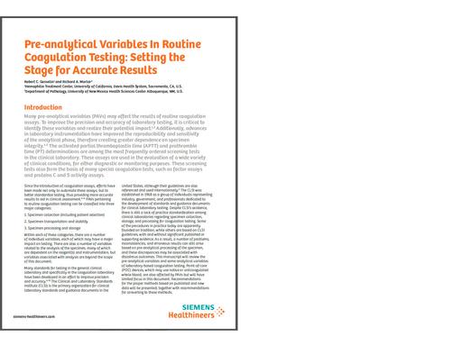 CS-2500 System: Mid-volume automated coagulation analyzer - Siemens ...