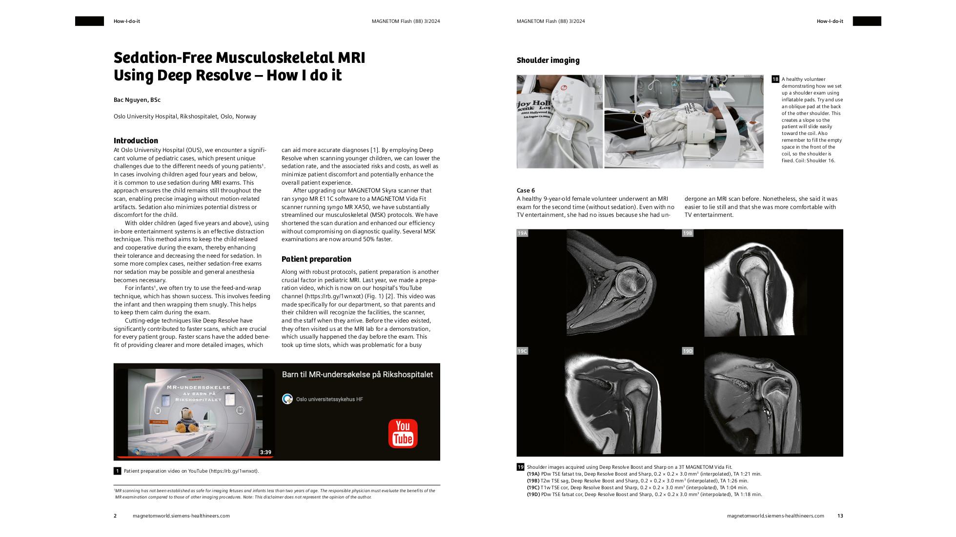 Pediatric protocols using Deep Resolve
