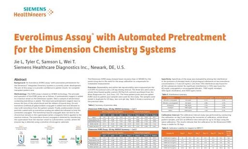 Scarica il poster Everolimus Assay Siemens Healthineers Italia