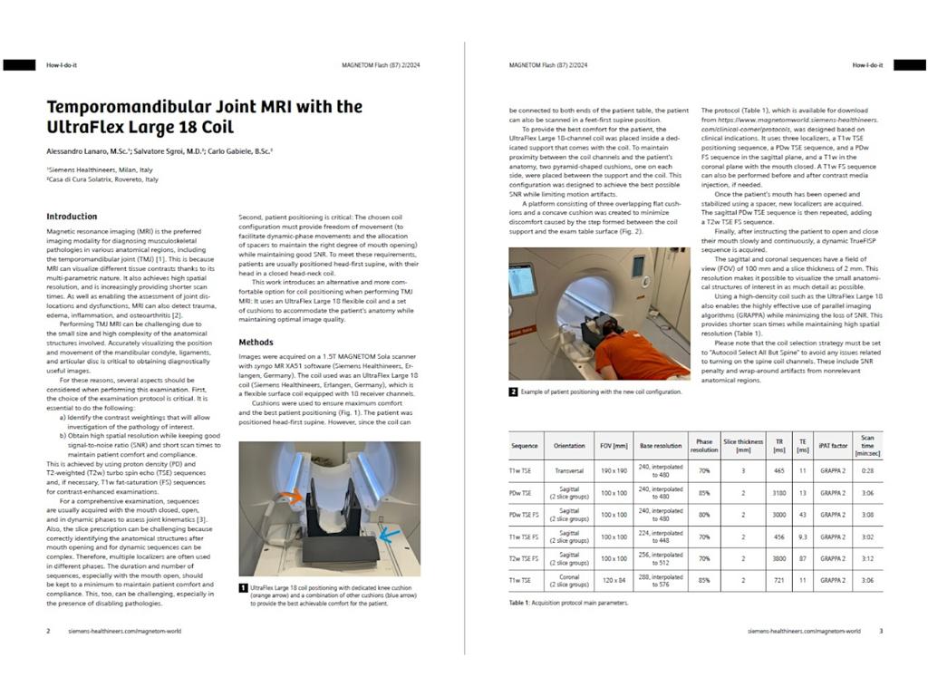 Temporomandibular Joint MRI with the UltraFlex Large 18 Coil