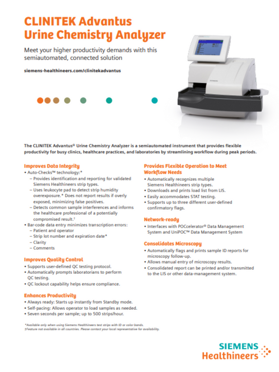 CLINITEK Advantus Analyzer - Siemens Healthineers