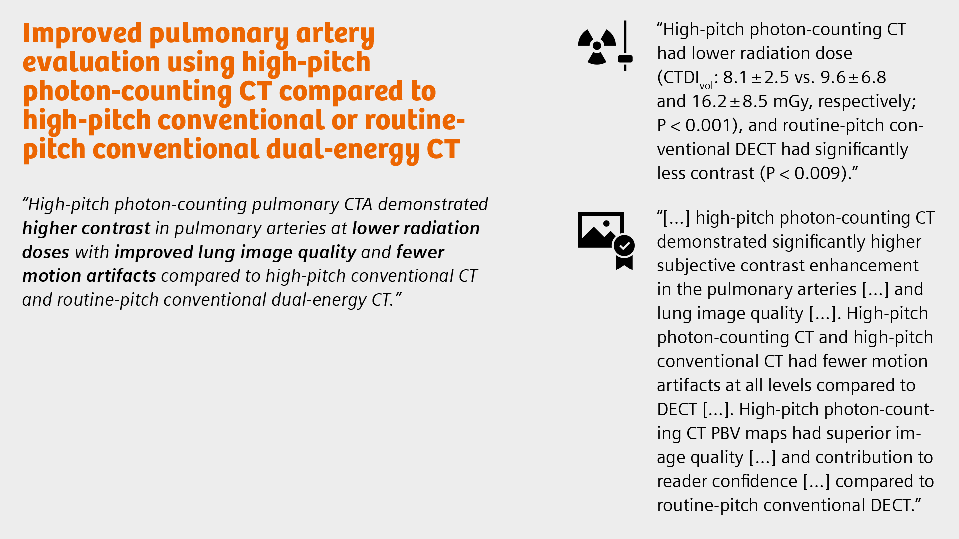 Improved pulmonary artery evaluation using high-pitch photon-counting ...