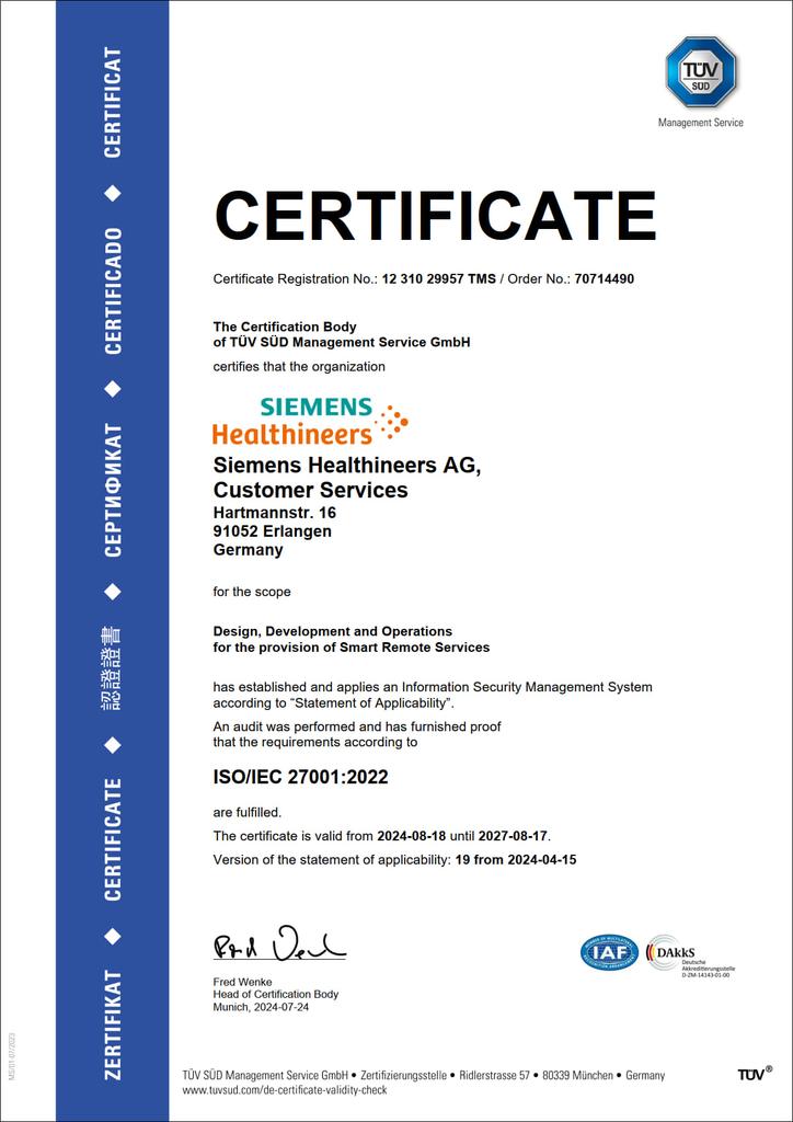 Certificates - Siemens Healthineers Schweiz
