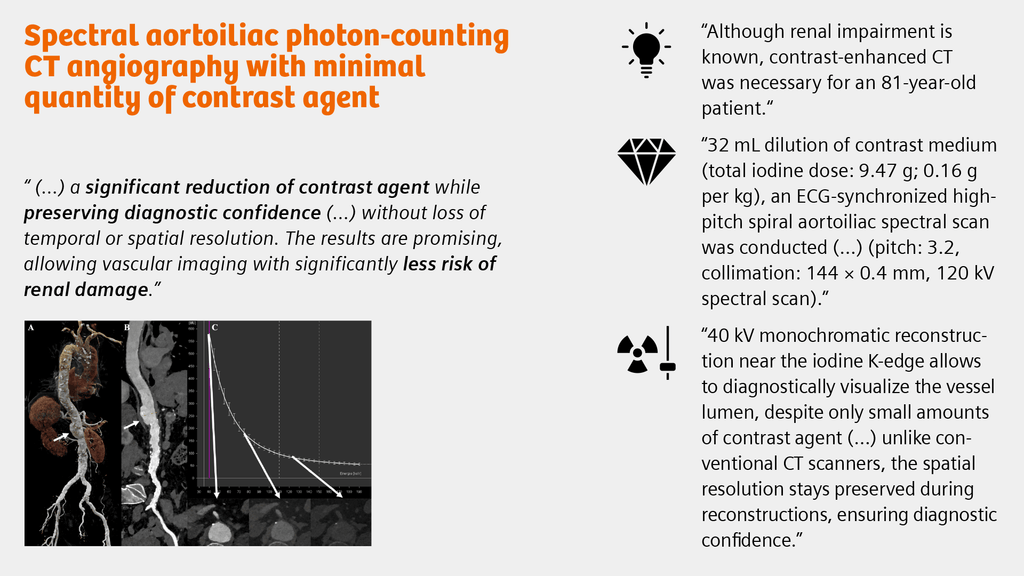 Spectral aortoiliac photon-counting CT angiography with minimal ...